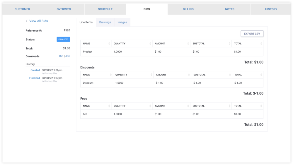 Quickly Access Bid Information